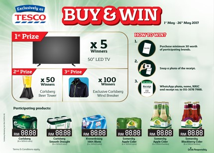 Newsroom » Tesco's 15th Anniversary Buy & Win Contest « Carlsberg Malaysia