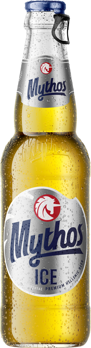 Mythos Beer Logo Drink Label: Mythos Hellenic Lager Beer (Mythos